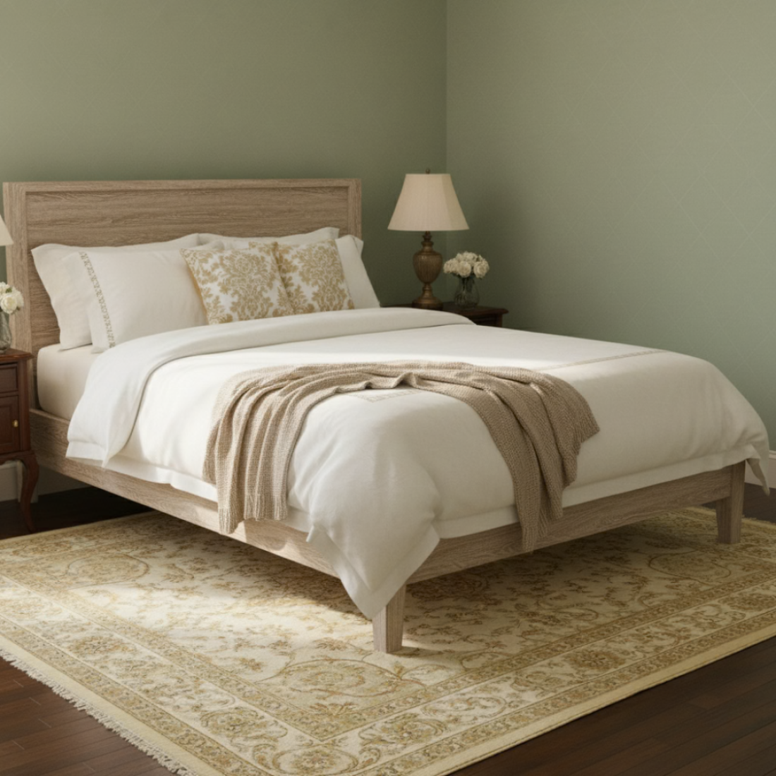 Solid Recycled Teak Wood Bed Frame