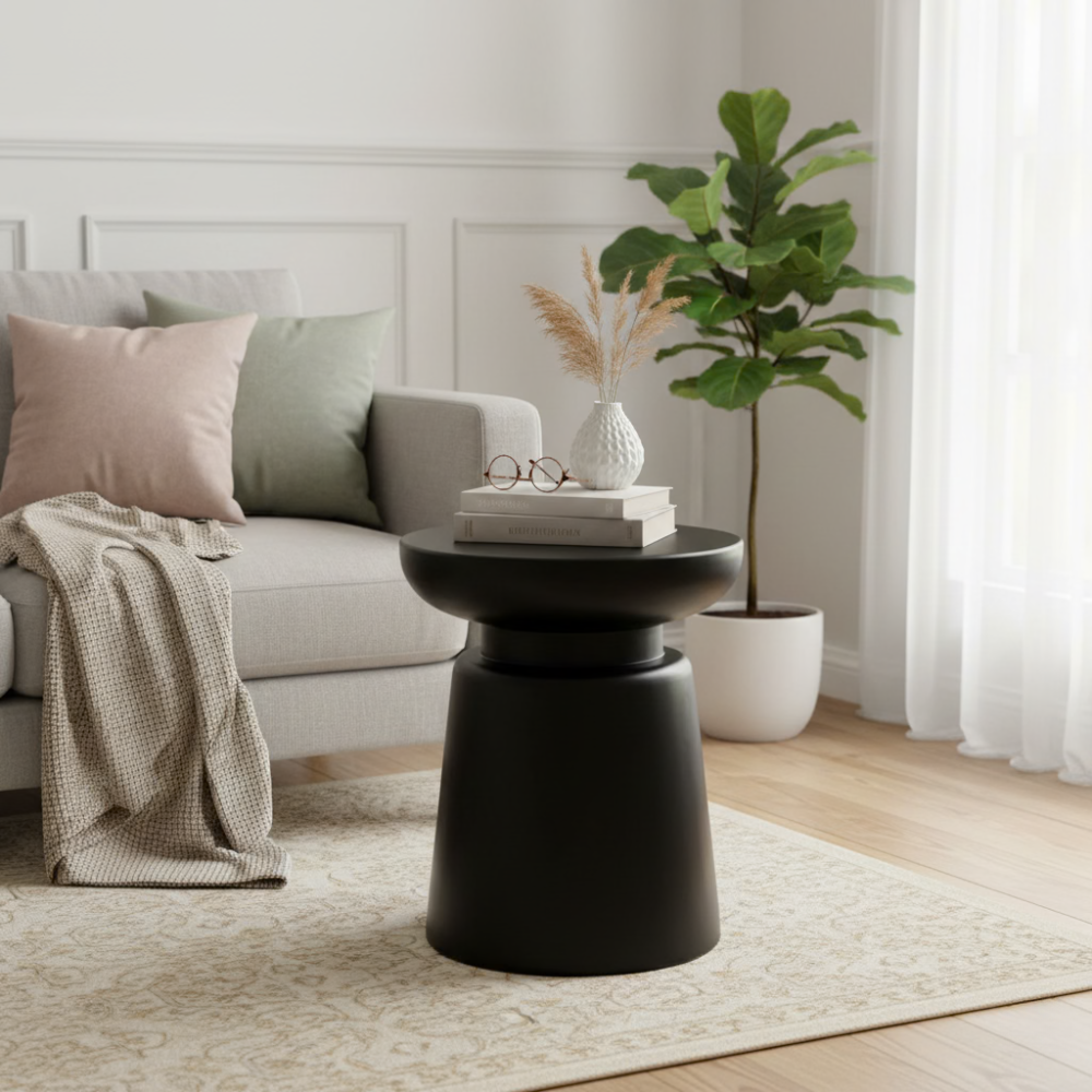 Stool Bulat Kayu Solid Trembesi