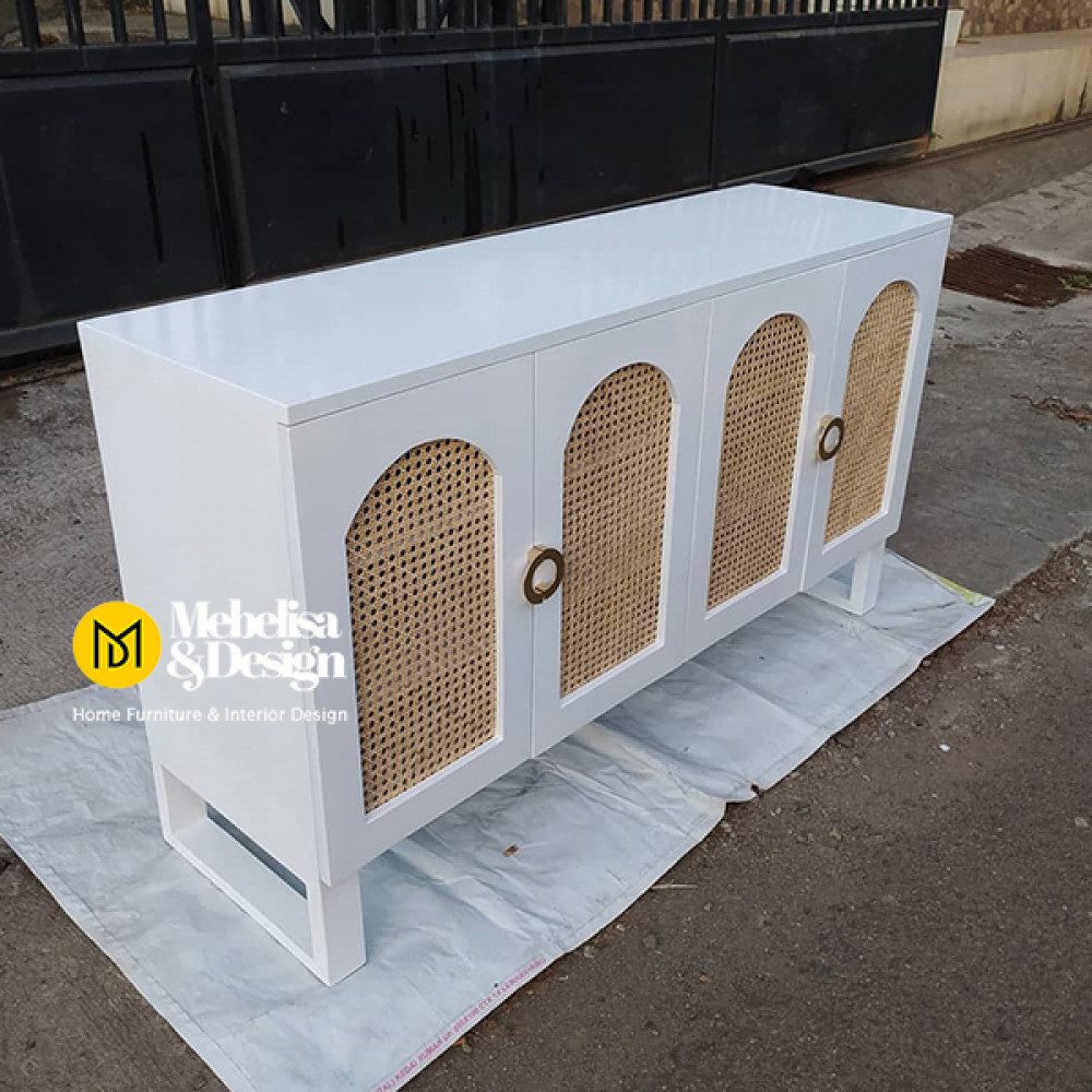 Bufet Crezenza Minimalis Cat Duko Putih