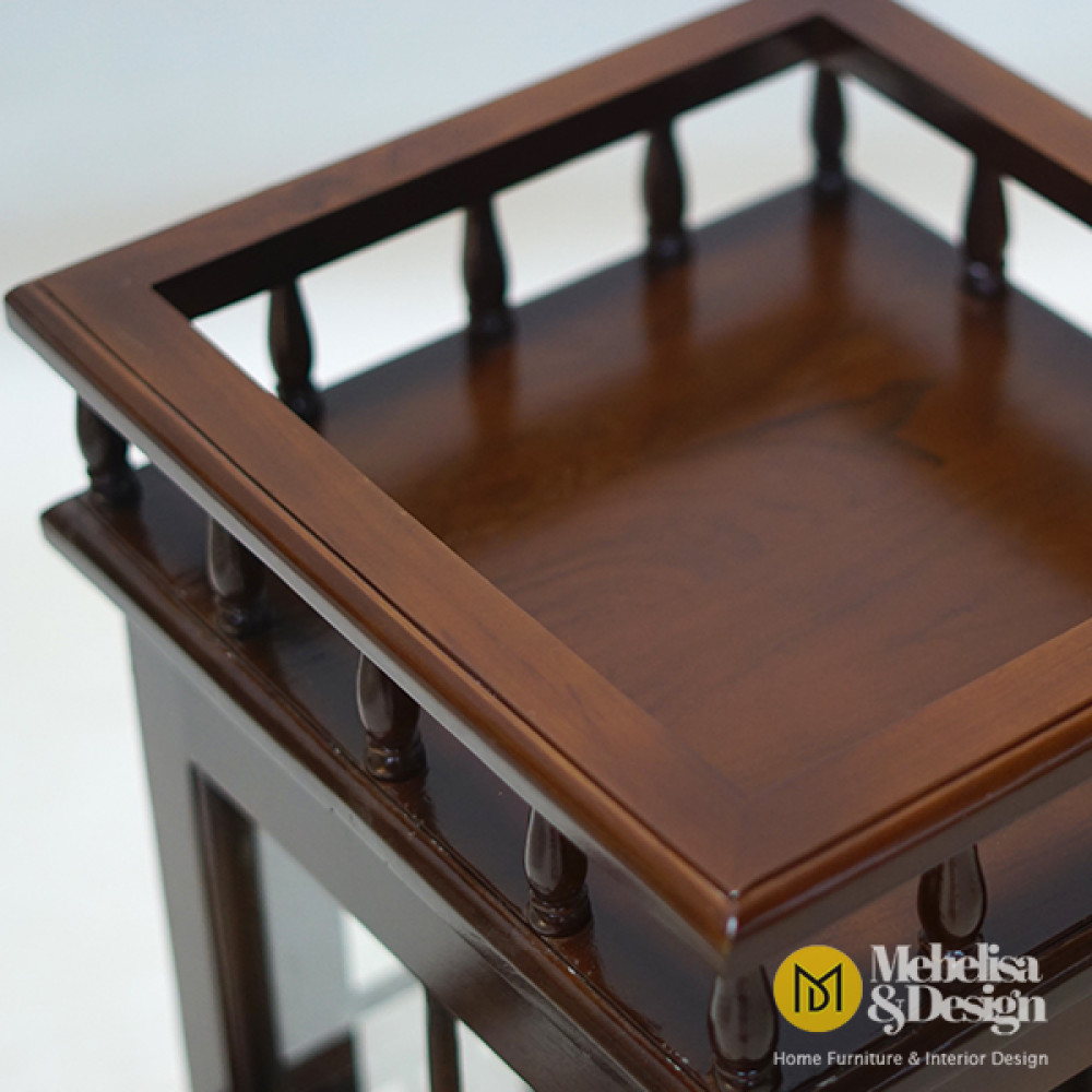 Meja Dorong Troli Minuman Kayu Jati