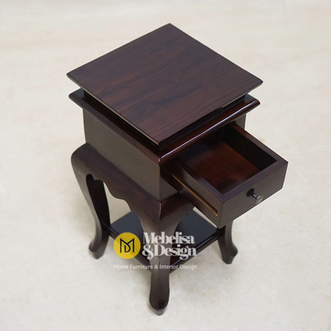 Nakas Meja Telepon Kayu Jati 1 Laci