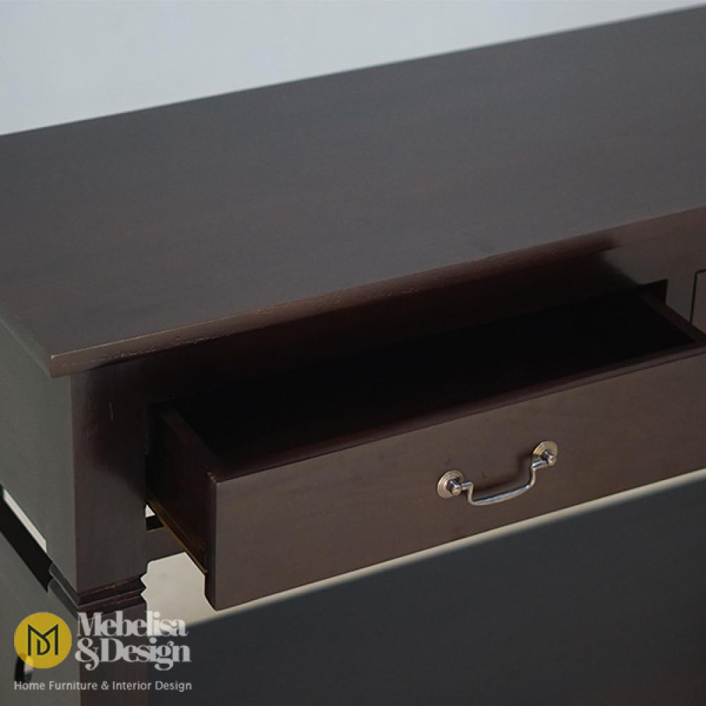 Meja Konsol Dinding Minimalis Kayu Jati 2 laci