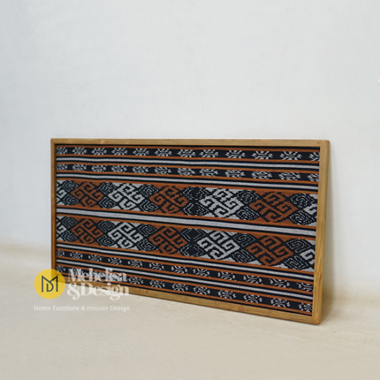 Troso Frame Panel Wall Decoration Woven Old Teak Wood