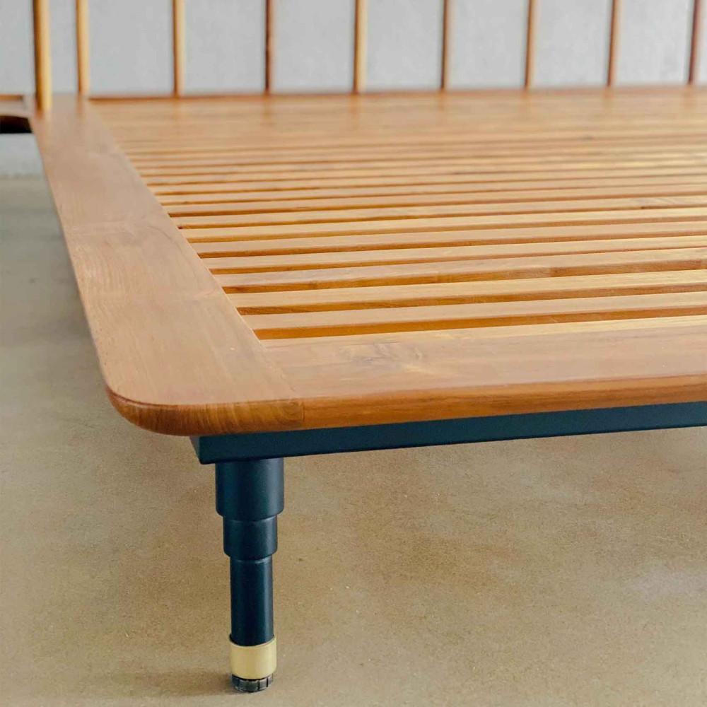 Asyam Bed Mid-Century Tempat Tidur Kayu Jati Retro Klasik