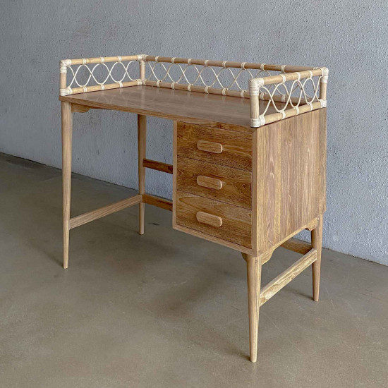 Bali Desk Meja Belajar Retro 3 Laci