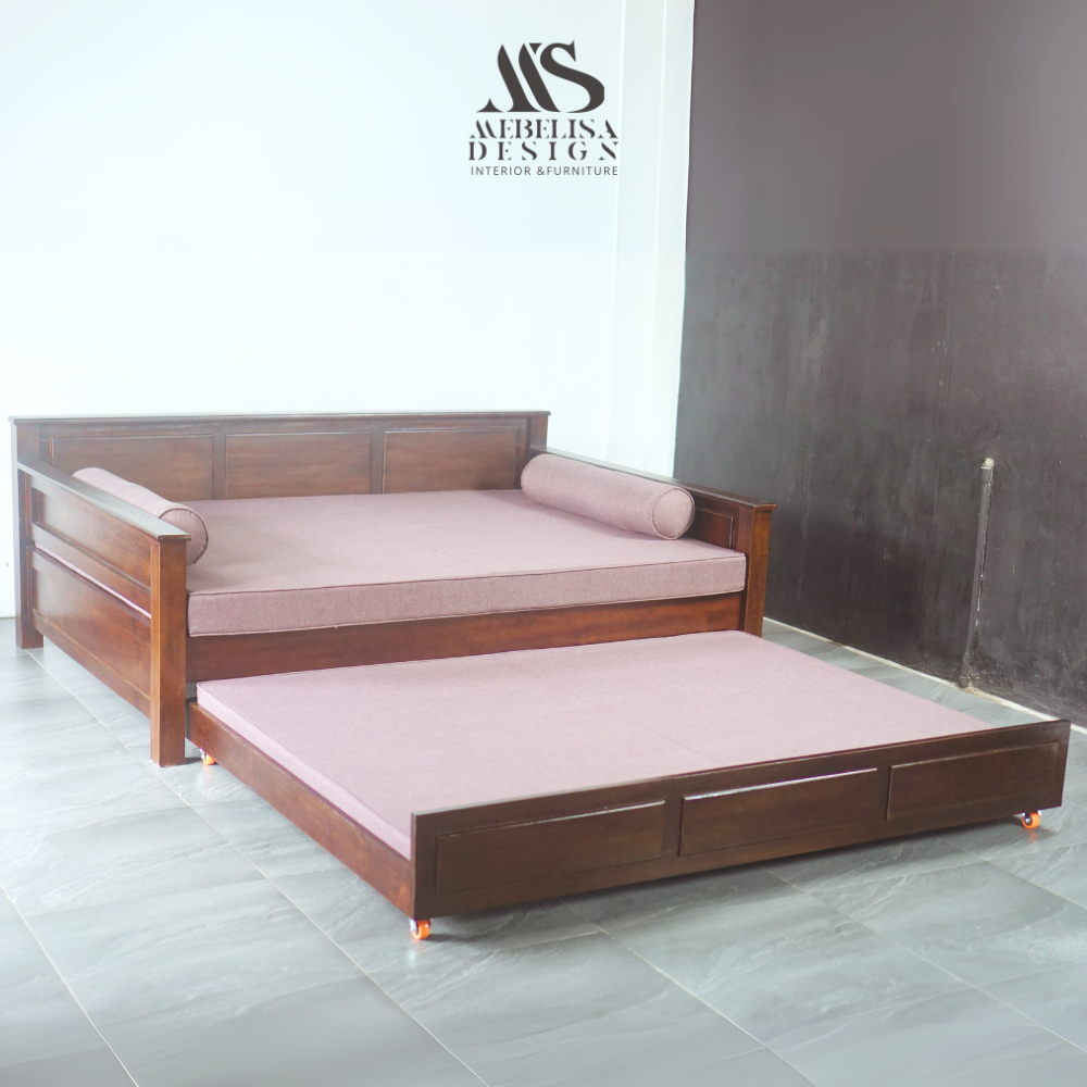 Bangku Daybed Bale-Bale Kasur Susun Minimalis Kayu Jati
