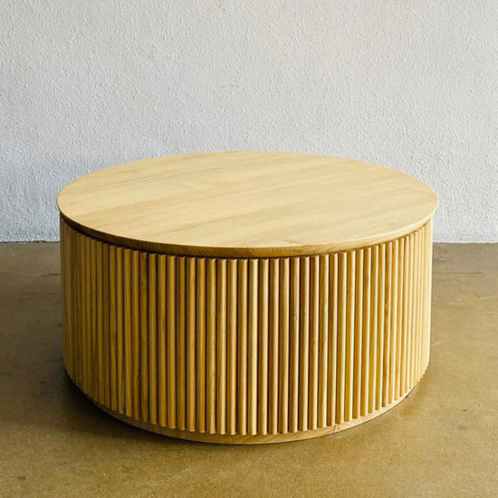Elia Coffee Table Meja Kopi Model Salur Kayu Solid