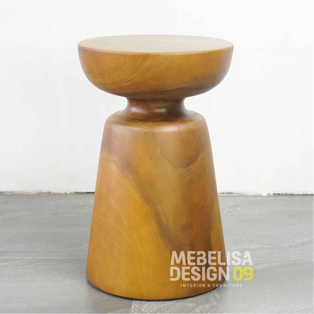 Kursi Bangku Stool Bulat Kayu Solid Trembesi