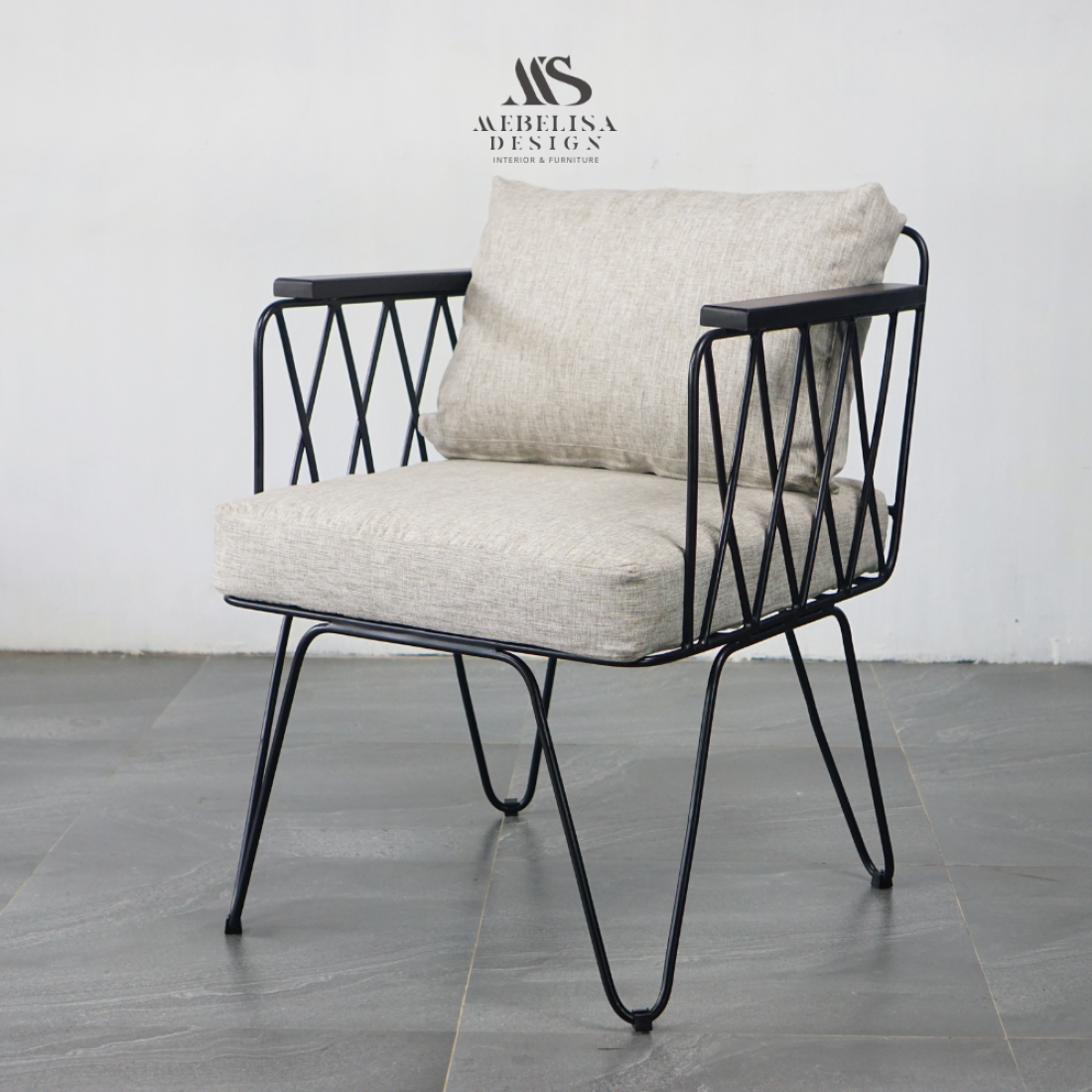 Kursi Santai Sofa Single Besi Industrial Aesthetic