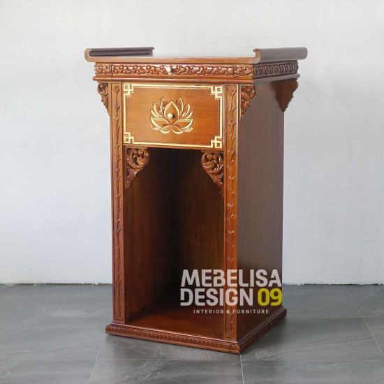 Meja Altar Sembayang Ukiran Kayu Jati 2 Laci