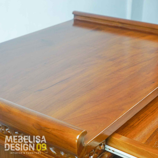 Meja Altar Sembayang Ukiran Kayu Jati 2 Laci