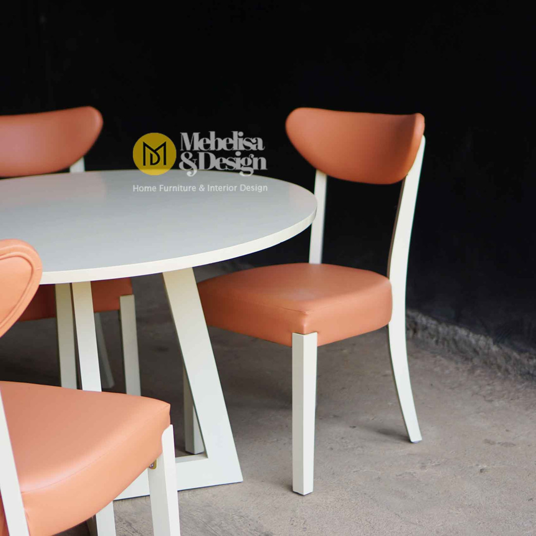 Meja Makan Bulat Set 4 Kursi Minimalis Scandinavian Modern Duko
