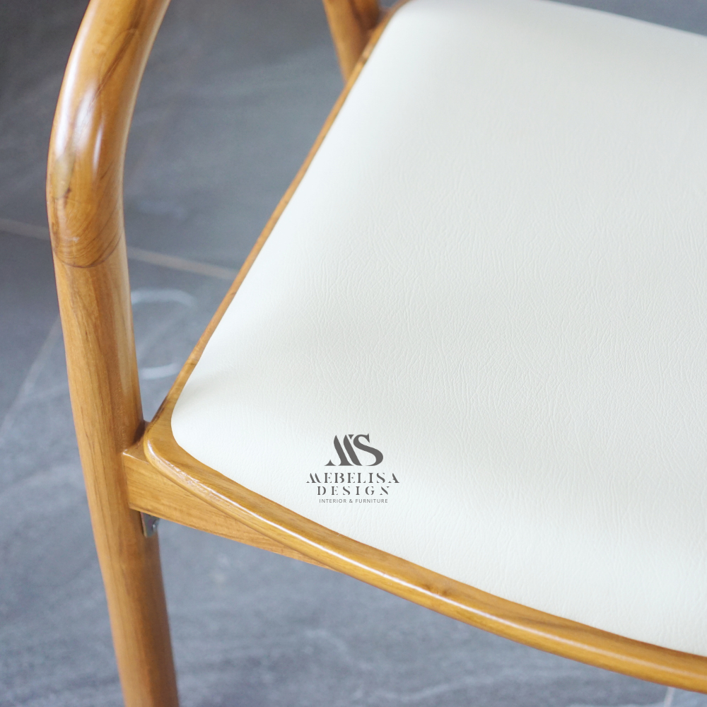 Meja Makan Minimalis Set 6 Kursi Kayu Jati Retro Mid-Century