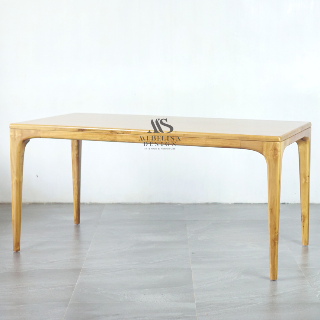 Meja Makan Retro Minimalis Mid-Century Natural Waterbase