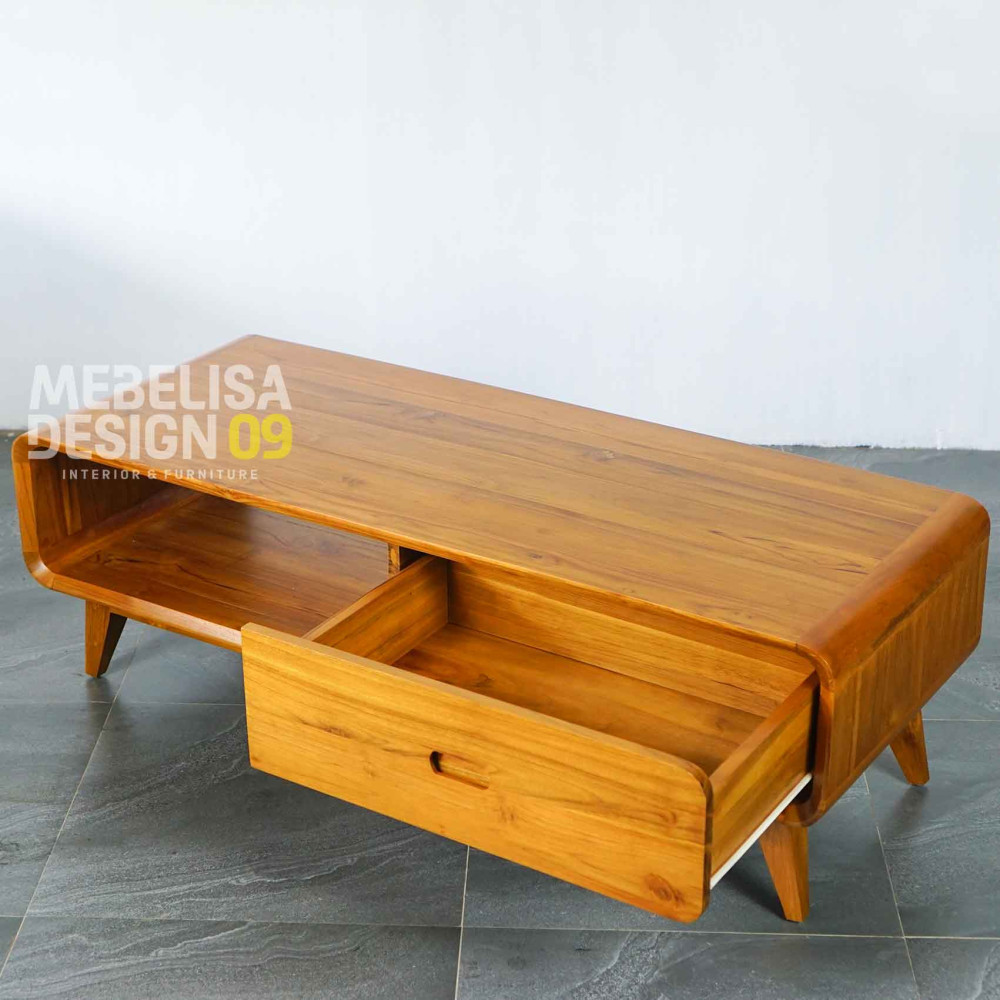 Meja Ruang Tamu Minimalis Retro Coffee Table 1 Laci