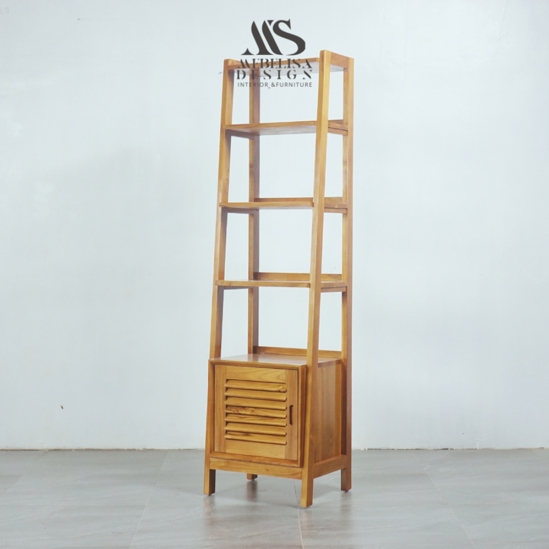 Rak Buku dan Pajangan Serbaguna Minimalis Kayu Jati