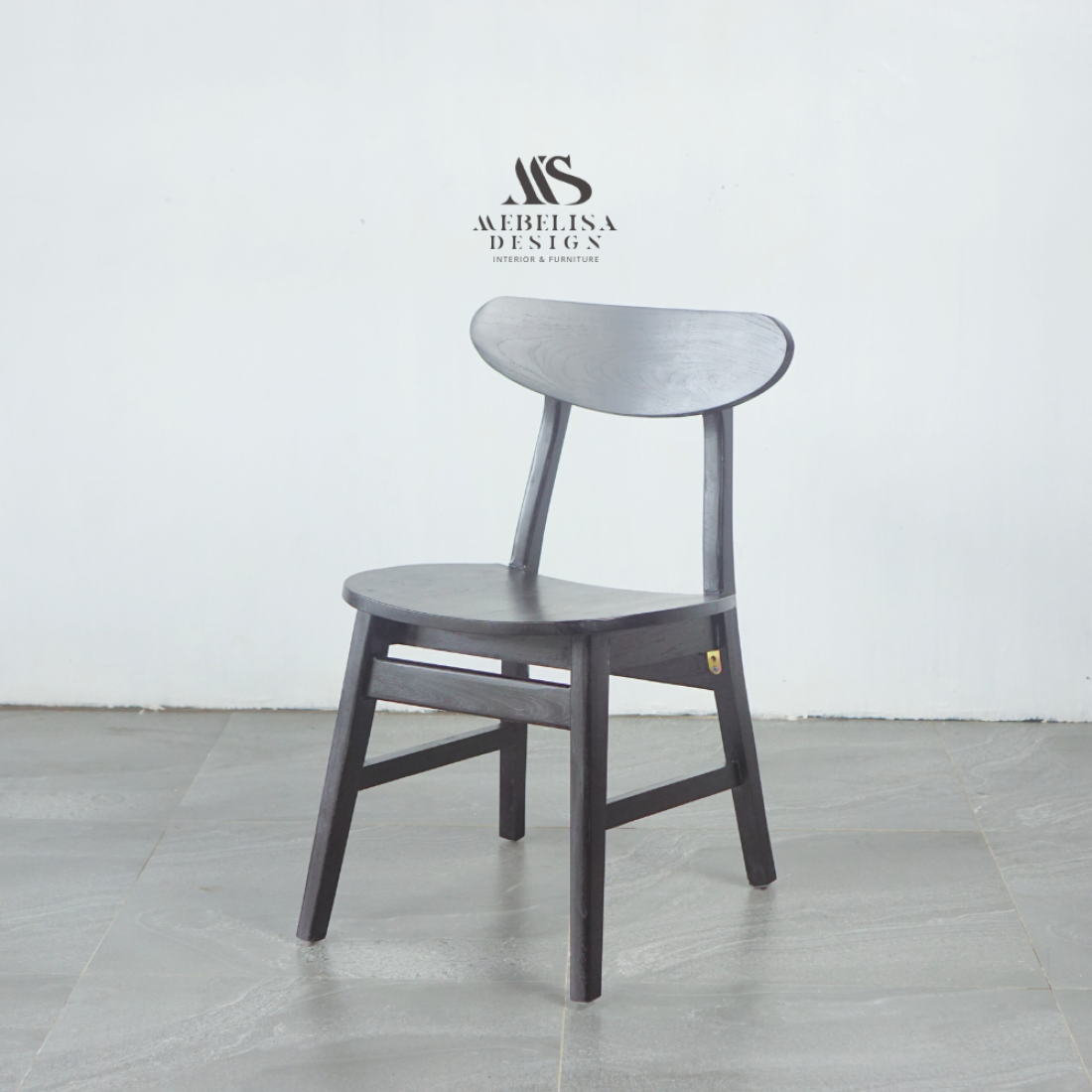 Ropan Kursi Cafe Scandinavian Kayu Jati Black Finish