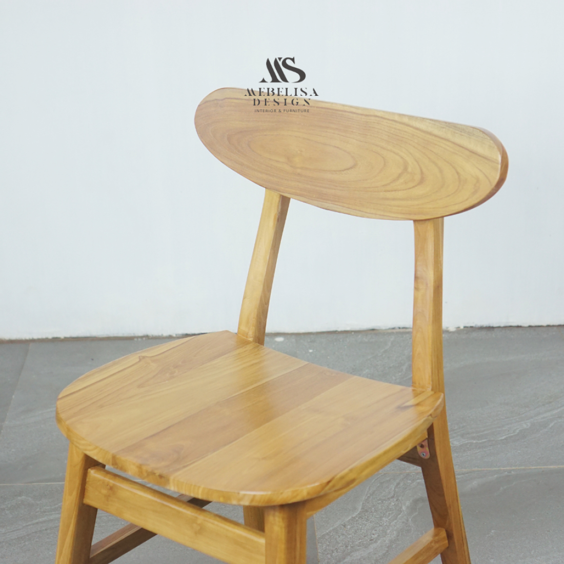 Ropan Kursi Makan Cafe Scandinavian Kayu Jati Natural Finish