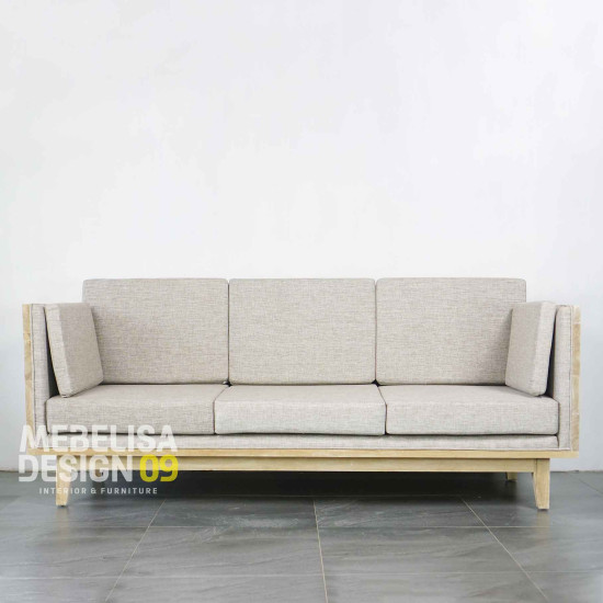 Sofa Minimalis Scandinavian Modern Kayu Jati Bleaching