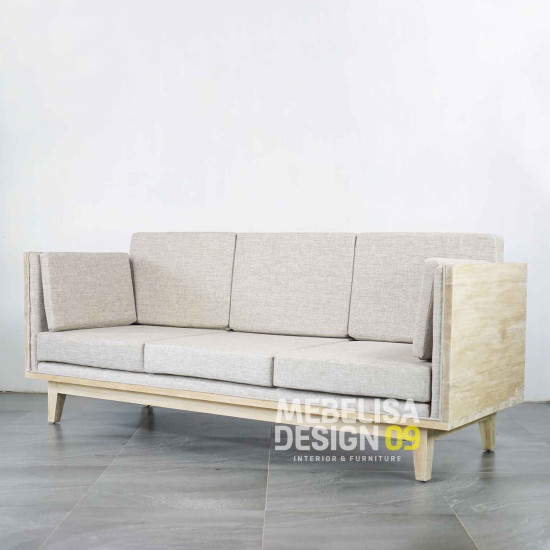 Sofa Minimalis Scandinavian Modern Kayu Jati Bleaching
