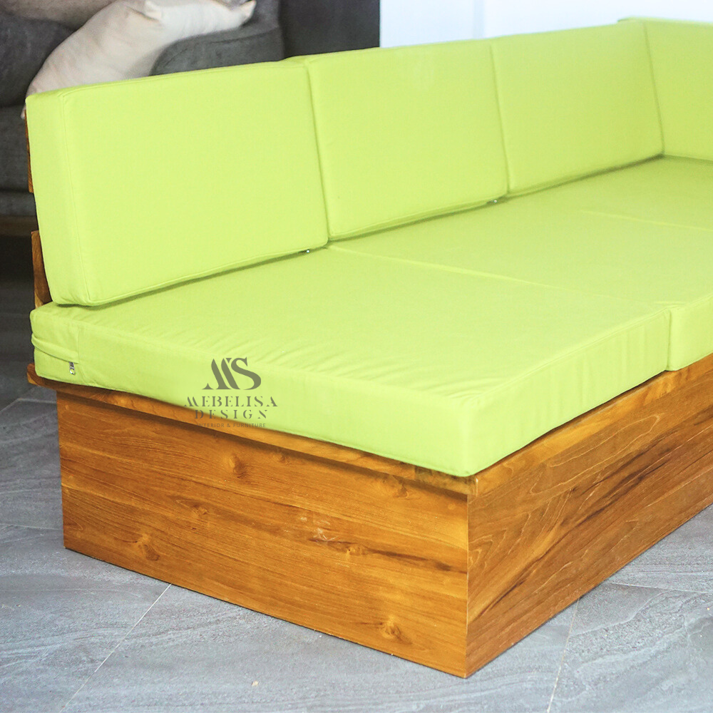 Sofa Sudut Ruang Tamu Outdoor Minimalis Set Meja Aestetik
