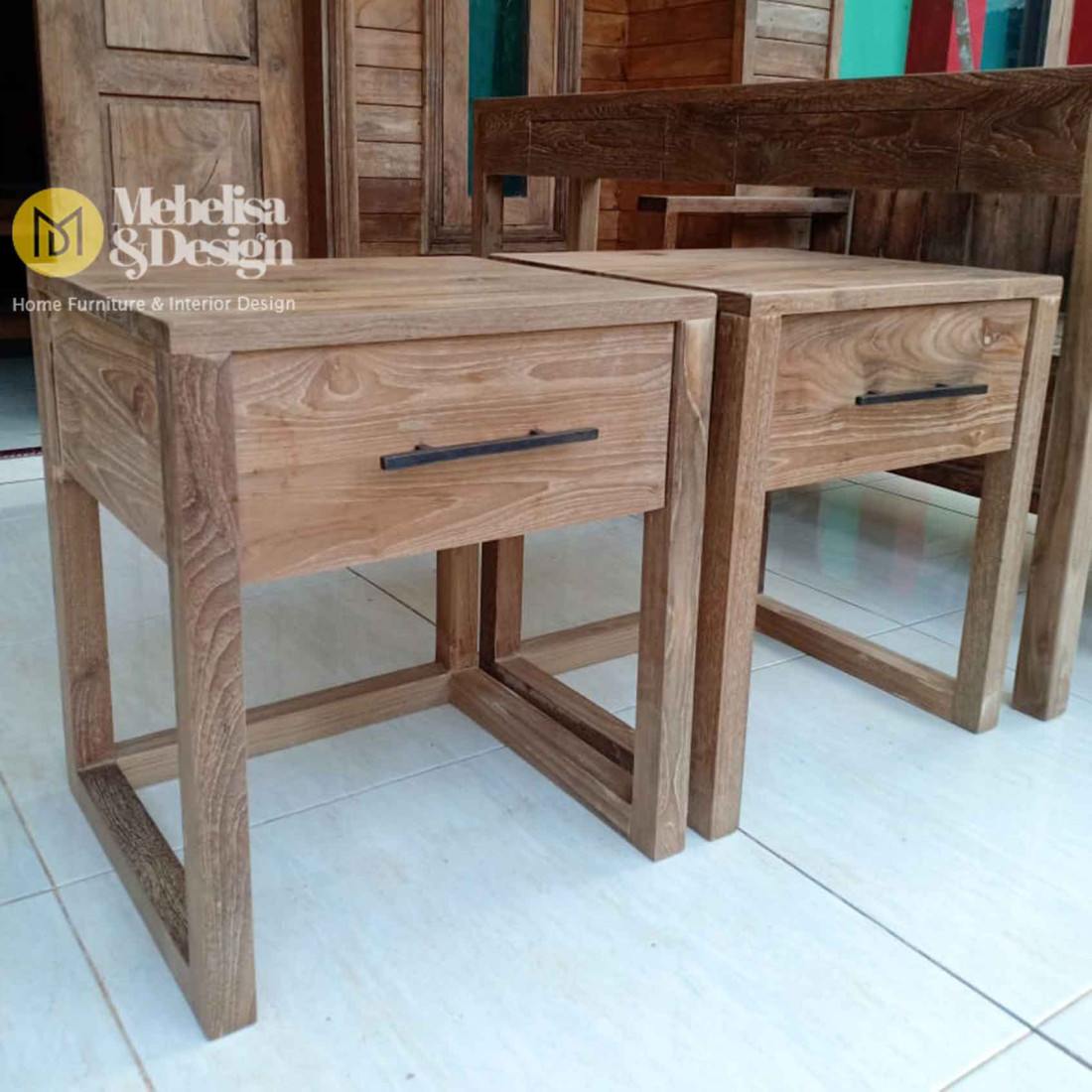 The Courney Bedside Table Recycled Teak Wood