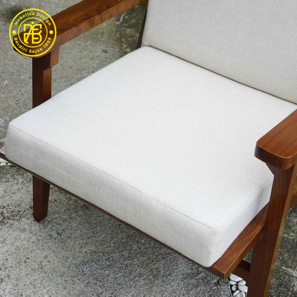 Kursi Sofa Single Kayu Jati Model Scandinavian