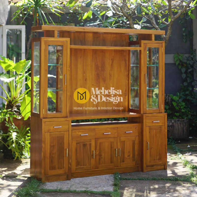 Meja Dinding Ukiran Kayu Jati 3 Laci