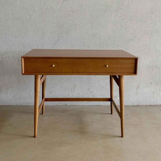 Meja Belajar Kayu Jati Minimalis Clyde Scandinavian