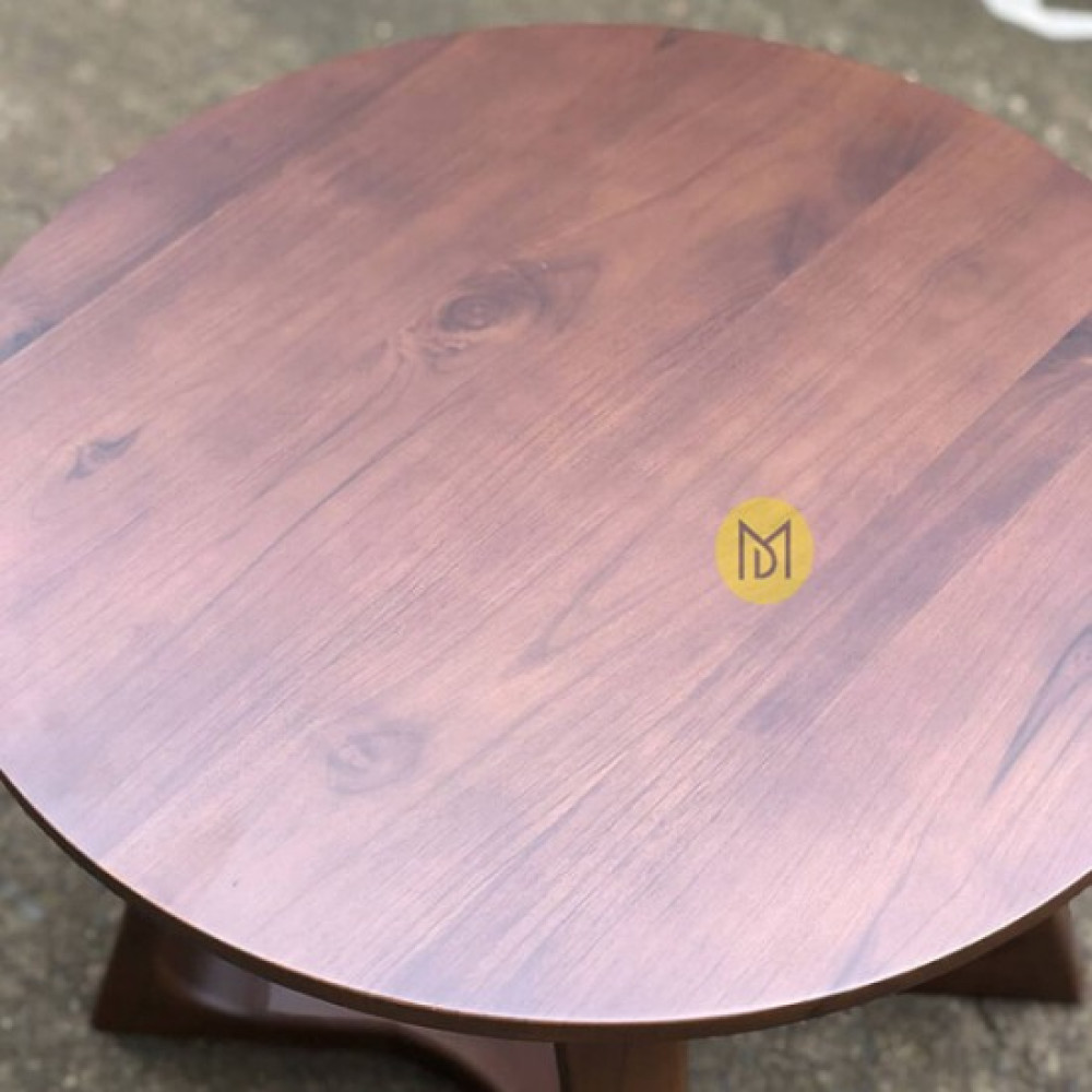 Meja Kopi Bundar Kayu Solid Selly