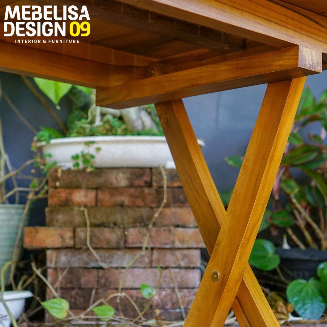 Meja Makan Lipat Garden Meja Taman Lipat Kayu Jati