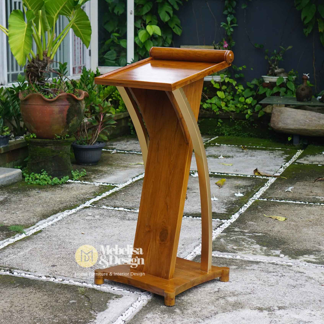 Meja Mimbar Podium Ceramah Kayu Jati Ukiran