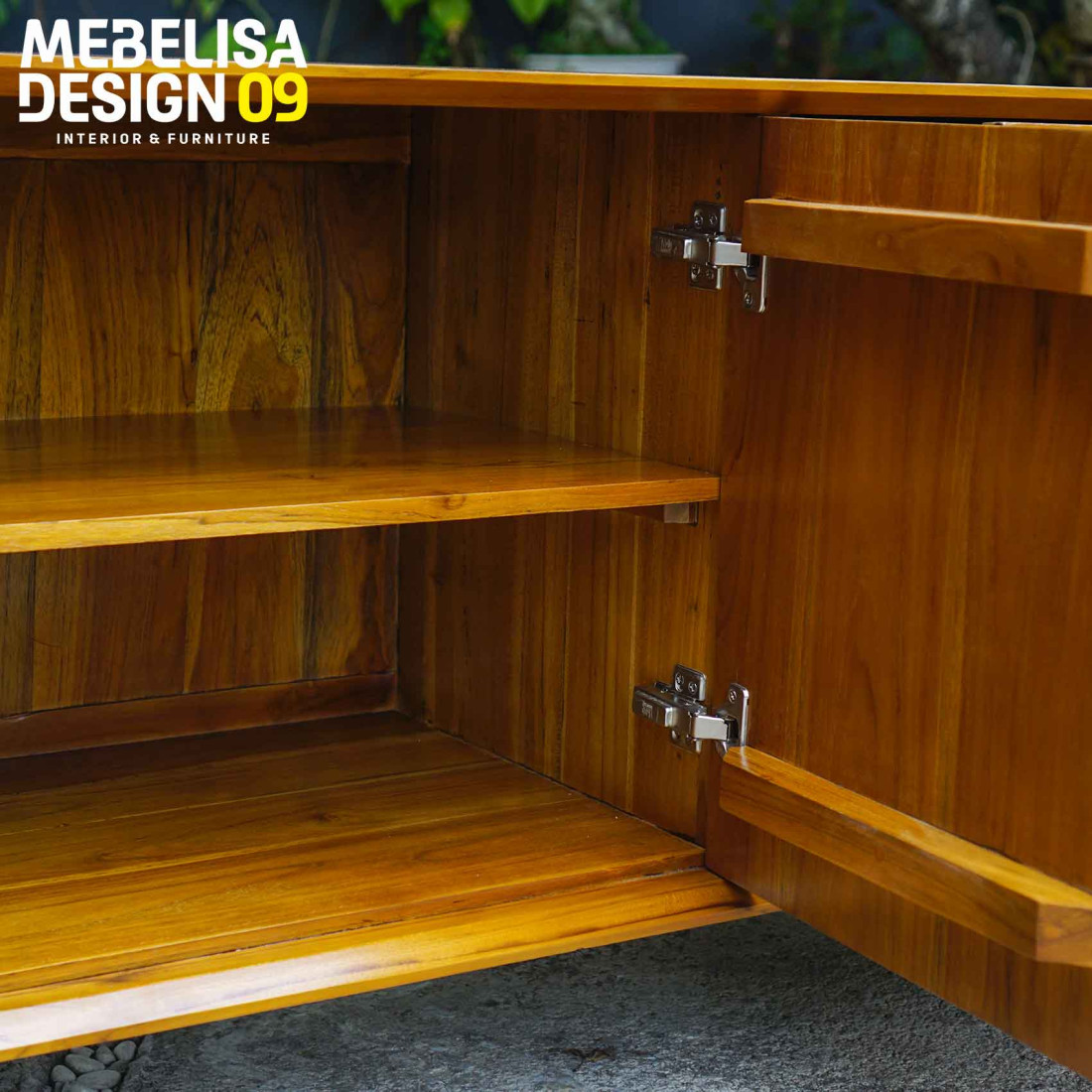 Meja TV Modern Bufet Ruang Tamu Industrial Kaki Besi