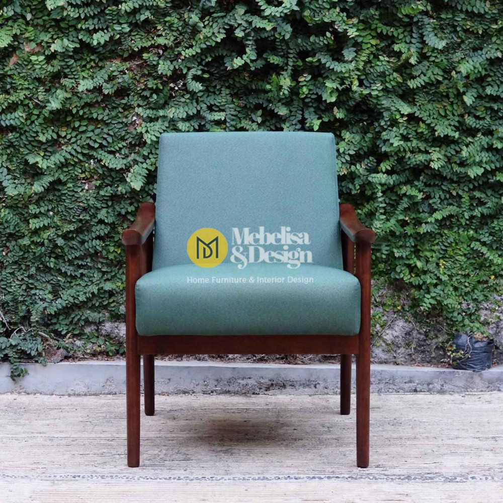 Mid-Century Sofa Single Minimalis Kayu Jati