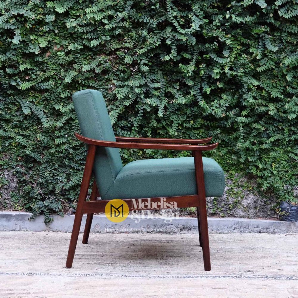 Mid-Century Sofa Single Minimalis Kayu Jati