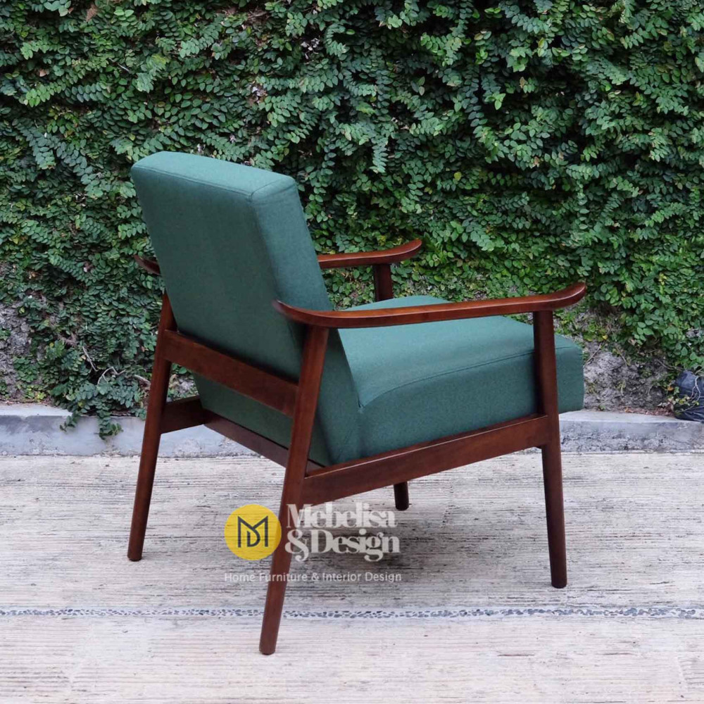 Mid-Century Sofa Single Minimalis Kayu Jati