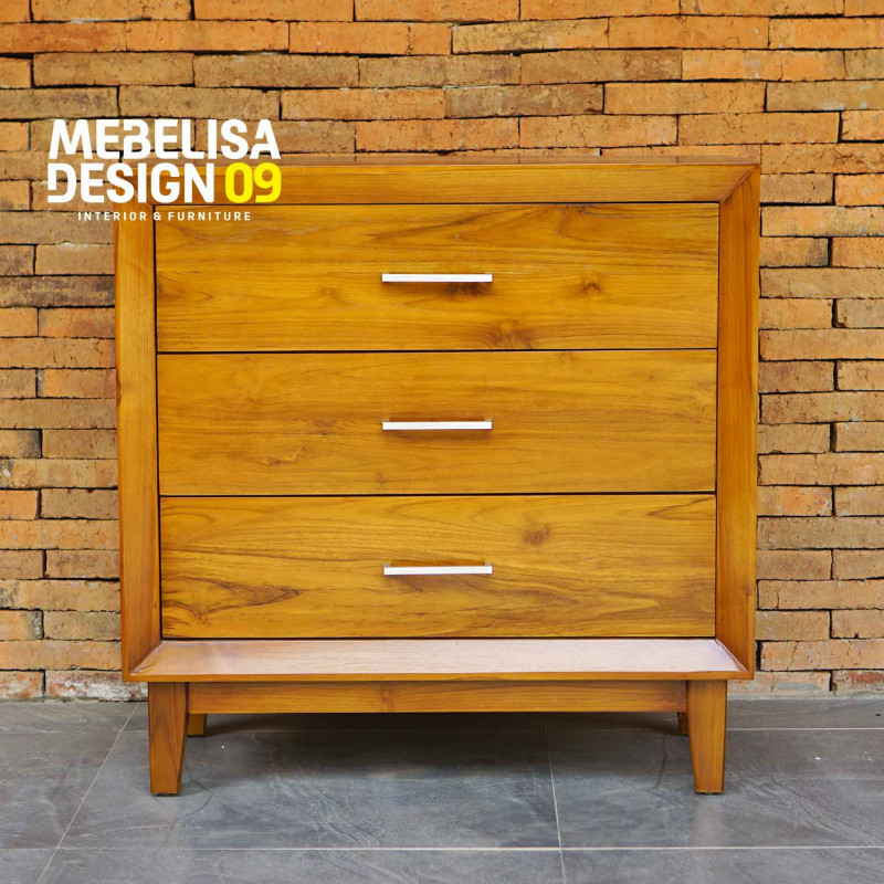 Meja Dinding Ukiran Kayu Jati 3 Laci